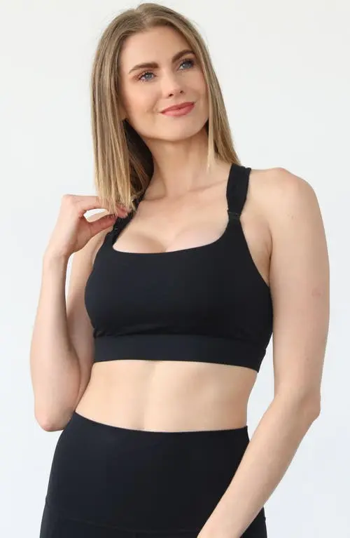 SWEAT & MILK Chloe 4 Running Nursing And Pumping Sports Bra - Black