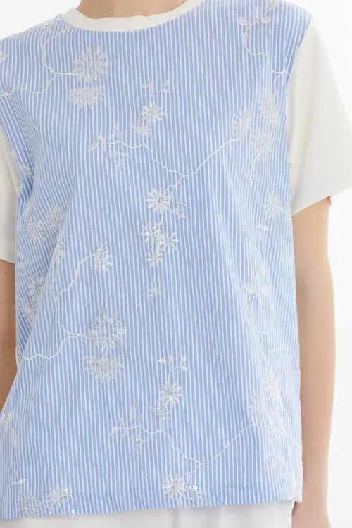 GIZIA Sequin Embroidered T-shirt