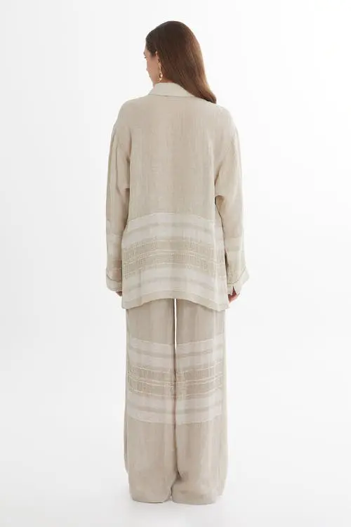 GIZIA Trim Detail Linen Shirt