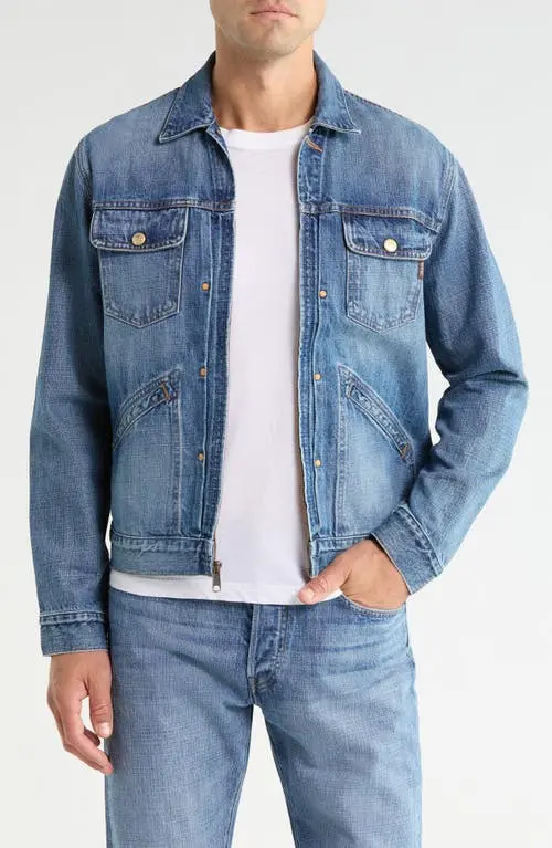 THE SEVEN CONTINENTS The Holden Zip Front Denim Jacket - Sora
