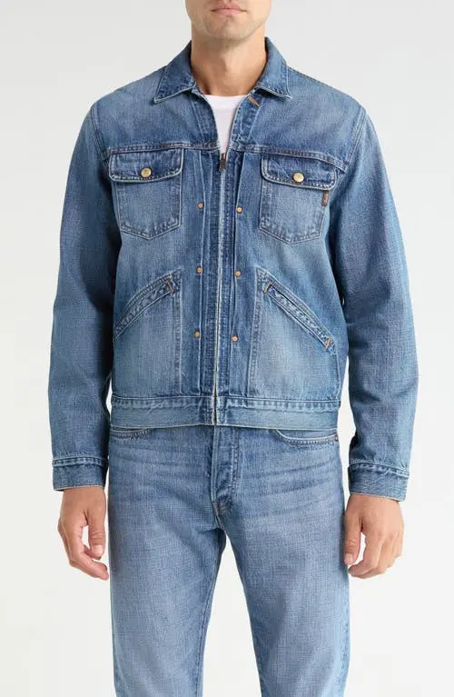 THE SEVEN CONTINENTS The Holden Zip Front Denim Jacket