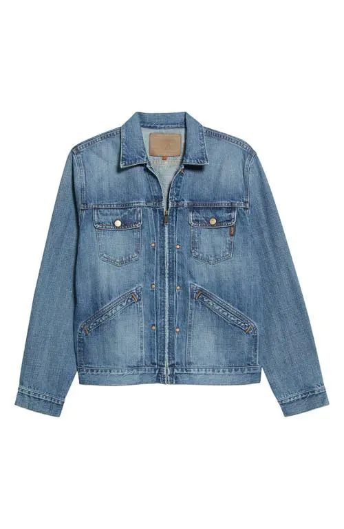 THE SEVEN CONTINENTS The Holden Zip Front Denim Jacket