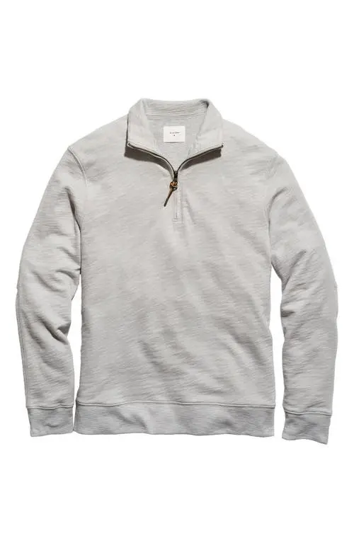 Billy Reid French Terry Half Zip Pullover - Silver