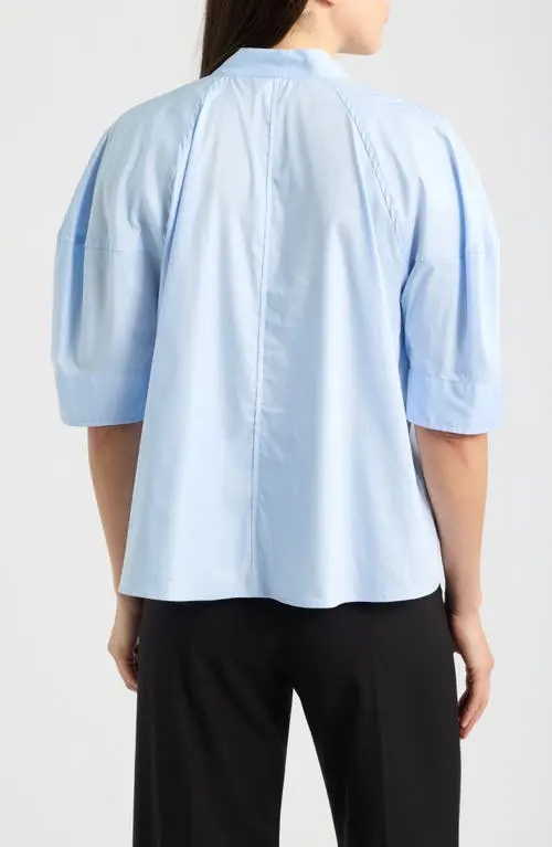 EMME Genniaio Stand Collar Puff Sleeve Top