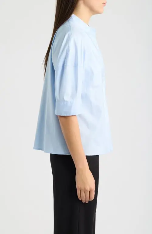 EMME Genniaio Stand Collar Puff Sleeve Top