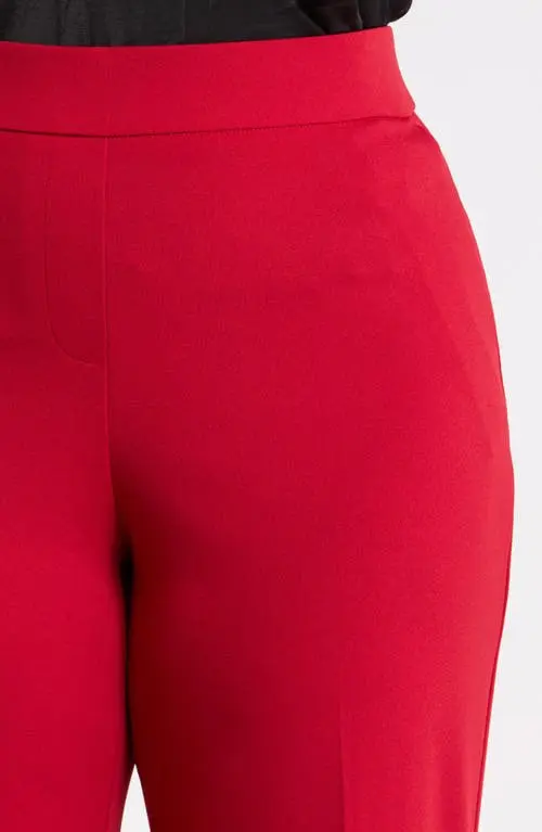 Anne Klein Crepe Straight Leg Pull-on Pants - Vermillion