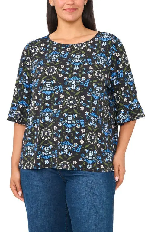 CECE DUPRAZ Ruffle Cuff Top - Rich Black