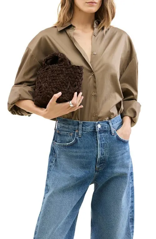 NAGHEDI St. Barths Petit Woven Tote - Chocolate