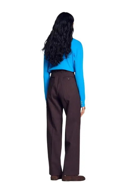 Sandro Striped Straight-leg Trousers