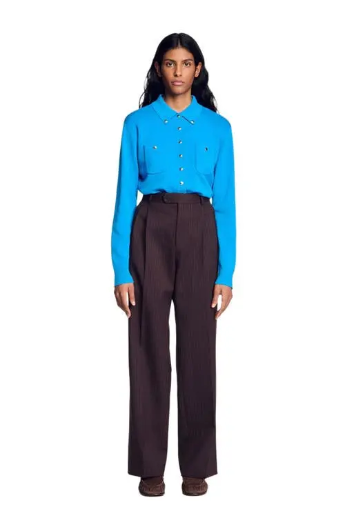 Sandro Striped Straight-leg Trousers