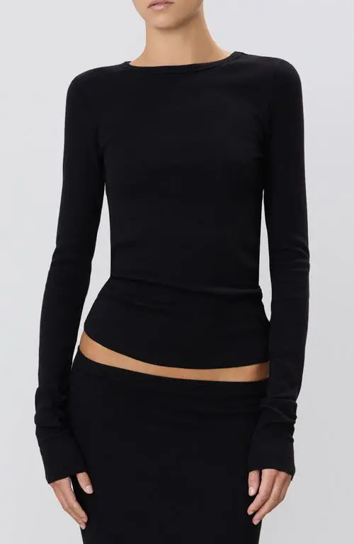 Eterne Long Sleeve Fitted T-shirt - Black