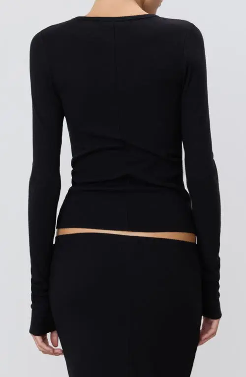 Eterne Long Sleeve Fitted T-shirt - Black