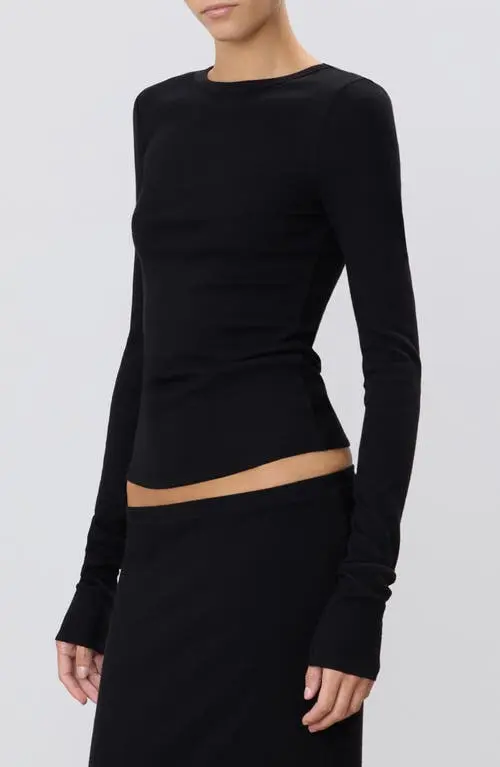 Eterne Long Sleeve Fitted T-shirt - Black