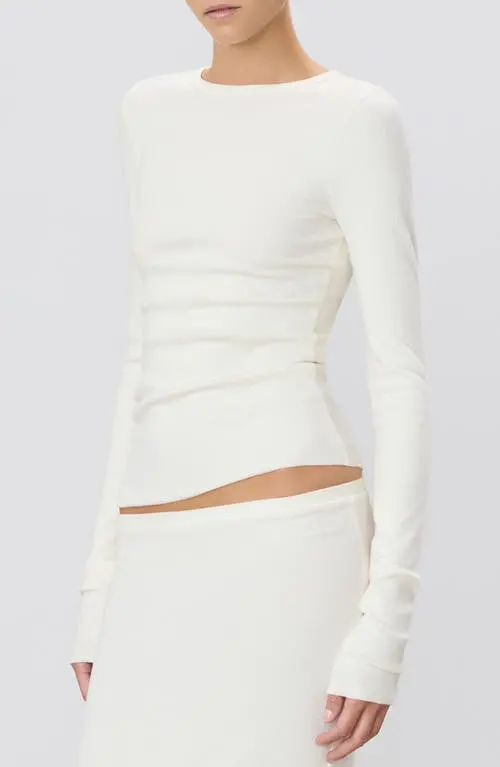 Eterne Long Sleeve Fitted Top - Cream