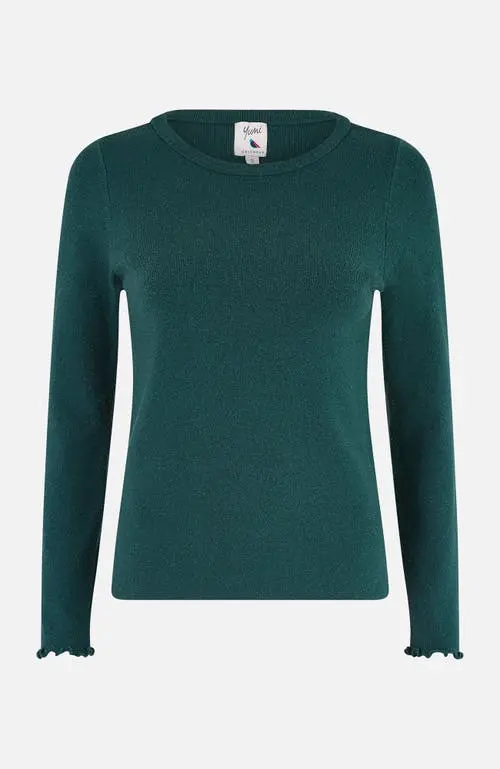 YUMI Sparkle Long Sleeve Boatneck Knit Jumper