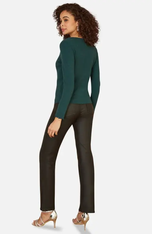YUMI Sparkle Long Sleeve Boatneck Knit Jumper