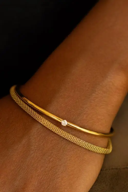 ATOLEA Thin Solar Cuff - Gold