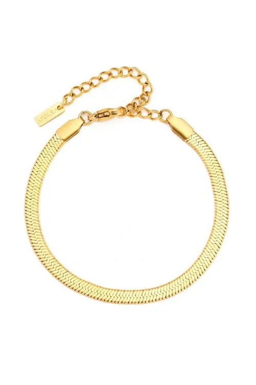 ATOLEA Kauai Herringbone Anklet - Gold