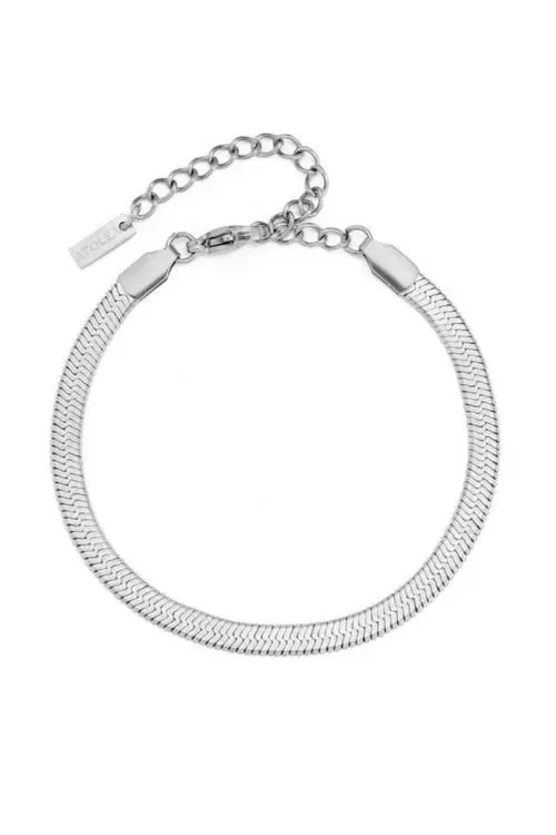 ATOLEA Kauai Herringbone Anklet - Silver