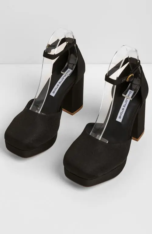 Charlotte Stone Libby Ankle Strap Platform Pump - Black