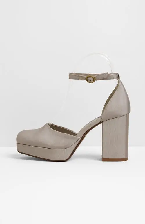 Charlotte Stone Libby Ankle Strap Platform Pump - Silver
