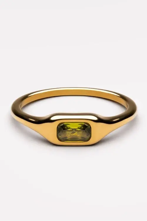 ATOLEA Laguna Ring With Zircon Stone - Gold