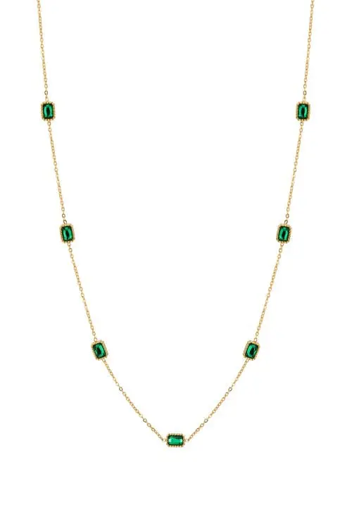 ATOLEA Raja Ampat Necklace With Zirconia Stones - Green