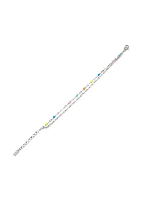 ATOLEA Rainbow Dainty Bracelet - Silver