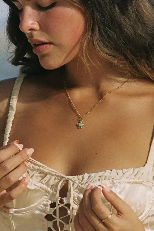 ATOLEA Opal Turtle Necklace - Gold
