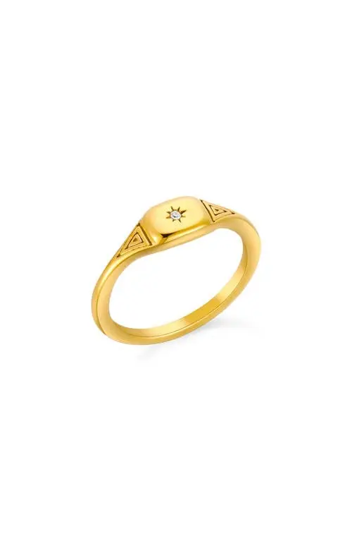 ATOLEA Starlight Heirloom Signet Ring - Gold