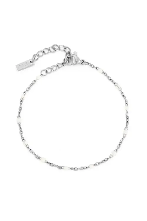 ATOLEA White Beaded Anklet