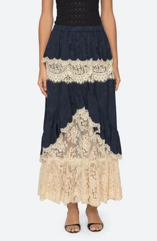 Sea Shay Lace Midi Skirt - Navy