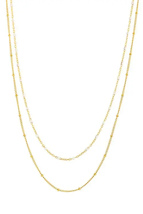 ATOLEA Layered Beaded Choker Necklace - Gold