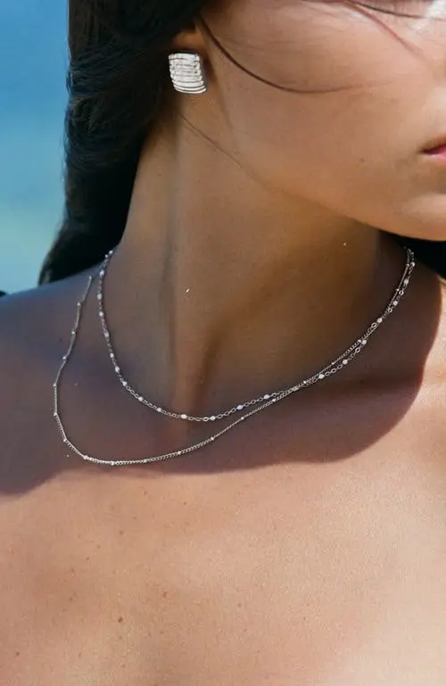 ATOLEA Double Beaded Choker - Silver