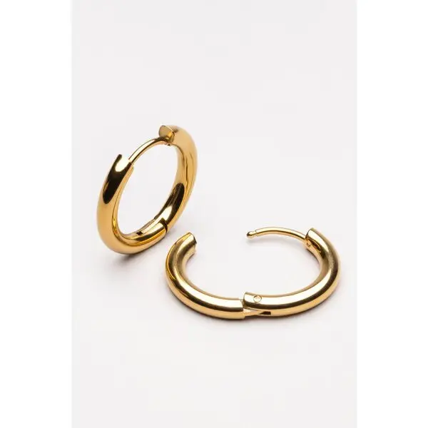 ATOLEA Classic Large Hoop Earrings - Silver