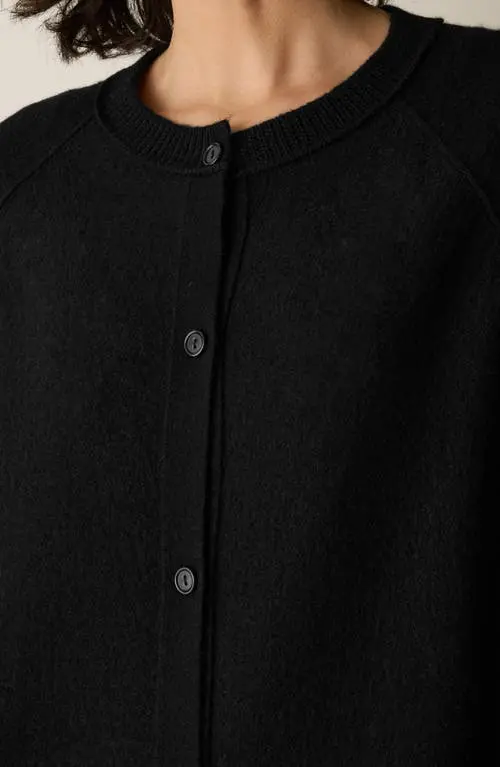 Eileen Fisher Long Wool Cardigan - Black