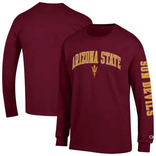Champion Arizona State Sun Devils Arch Over Logo 2-hit Long Sleeve T-shirt - Maroon