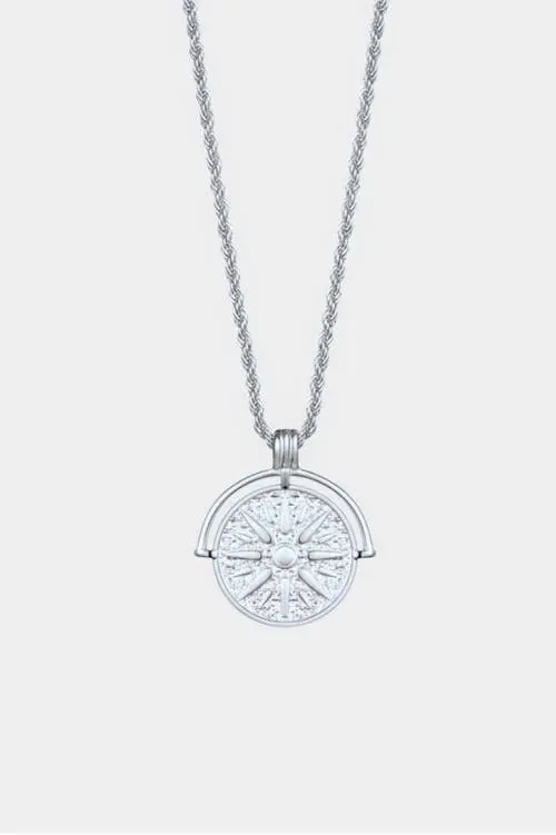 ATOLEA Golden Sun Necklace - Silver