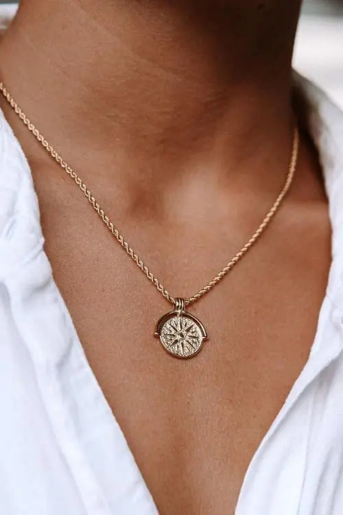ATOLEA Golden Sun Necklace - Silver
