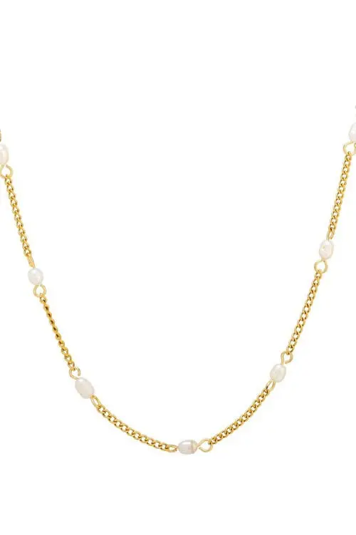 ATOLEA Dainty Pearl Choker - Gold