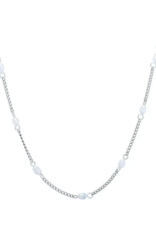 ATOLEA Dainty Pearl Choker - Silver