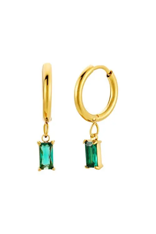 ATOLEA Sea Sparkle Drop Earrings With Zirconia Stones - Gold