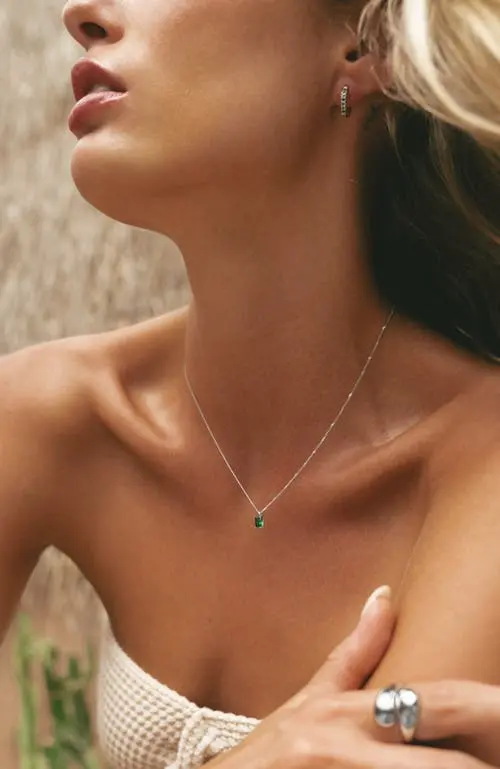 ATOLEA Emerald Necklace - Silver