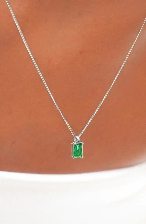 ATOLEA Emerald Necklace - Silver