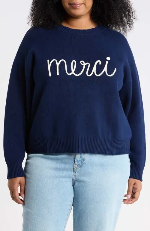 SUGARLIPS Merci Drop Shoulder Crewneck Sweater
