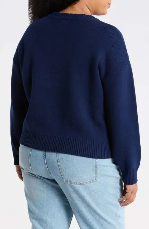 SUGARLIPS Merci Drop Shoulder Crewneck Sweater
