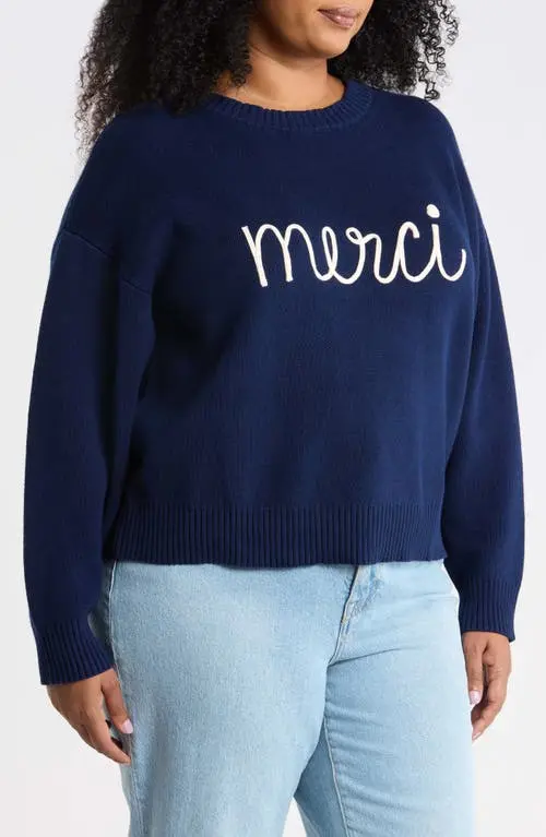 SUGARLIPS Merci Drop Shoulder Crewneck Sweater