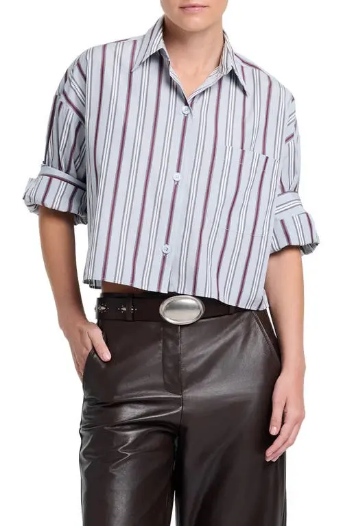 TWP Next Stripe Cropped Cotton Shirt