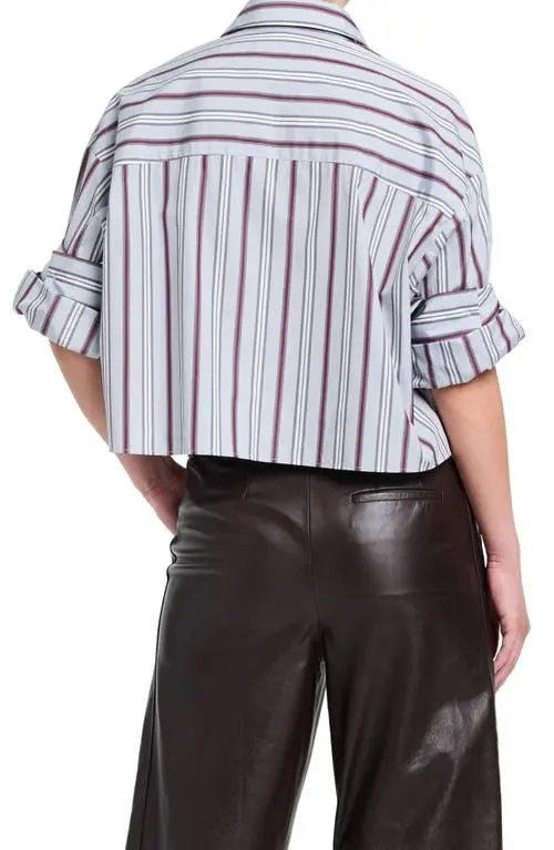 TWP Next Stripe Cropped Cotton Shirt