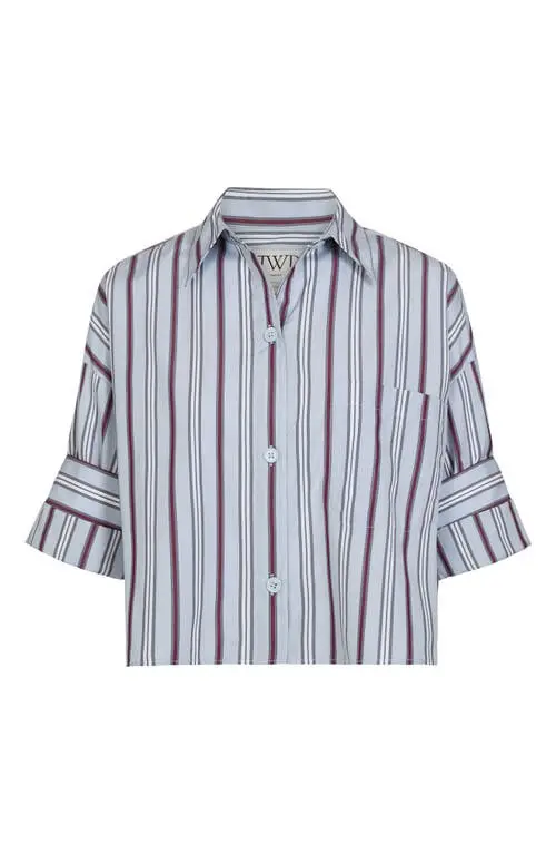 TWP Next Stripe Cropped Cotton Shirt